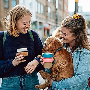 KeepCup Reusable Tempered Glass Coffee Cup | Travel Mug with Spill Proof Lid, Non-Slip Silicone Band, Lightweight, BPA Free | Medium | 12oz | Qahwa