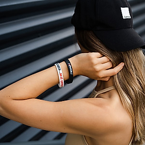 RUANJAI -Upgraded- 12-Pack Motivational Wristbands for Men, Women & Teens, 12x8” Silicone Rubber Bracelets with Inspirational Quotes, Unisex Adult Wristbands, 5 Unique Designs, 12 Pack