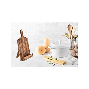 Valentines Day Gifts Wooden Cookbook Stand Recipie Book Holder for Cooking Cook Book Stand Chopping Board Style Foldable Easel for Kitchen Ipad Tablet (Brown)