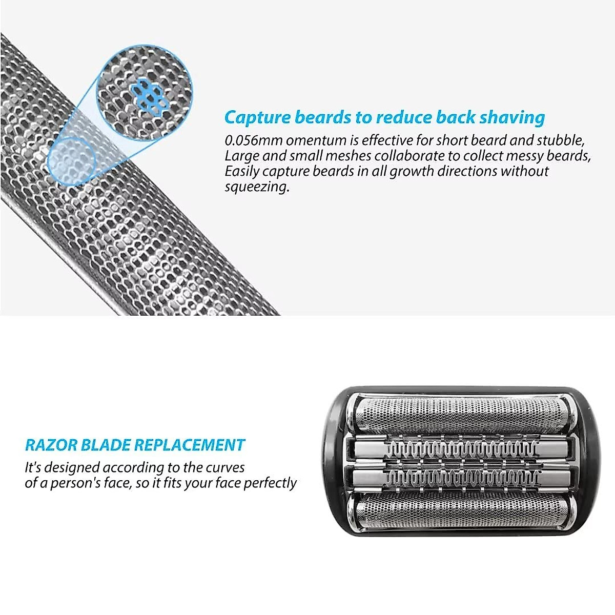 Series 9 92B Electric Shaver Head Replacement Cassette, Fits for all B-raun Series 9 Electric Razors 9290cc, 9291cc, 9370cc, 9293s, 9385cc, 9390cc, 9330s, 9296cc (Black)