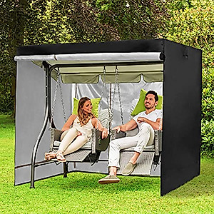 Outdoor Swing Cover 3 Triple Seater Hammock Cover Garden Swing Cover Garden Hammock Glider Chair Cover Patio Furniture Cover UV Resistant Swing Canopy Cover All Weather Protection