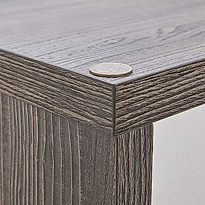 HSH L Shaped Computer Desk, Rustic Wood Corner Desk, Industrial Writing Workstation Table with Cabinet Drawer Storage for Home Office Study, Grey 55 inch