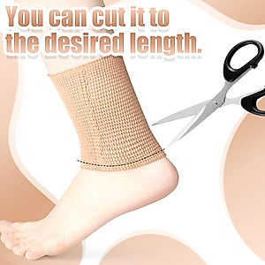 Zomiboo Ankle Gel Sleeves Padded Skate Socks Skateboard Accessories Ankle Pads Ankle Compression Sleeve Ankle Protector Brace for Figure Skating Riding Ski Ankle Protection Foot Support Socks (Nude)