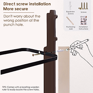 Cowboy Hat Rack for Wall, 33.4" Rifle Shaped Cowboy Hat Holder Wall Mount, Metal Cowboy Hat Hanger Holds up to 3 Hats, Cowboy Hat Stand for Cowboy Hat, Fedora, Sun Hats, Wooden Western Home Decor