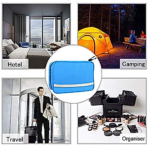 Relavel Cosmetic Pouch Toiletry Bags Travel Business Handbag Waterproof Compact Hanging Personal Care Hygiene Purse (Blue)