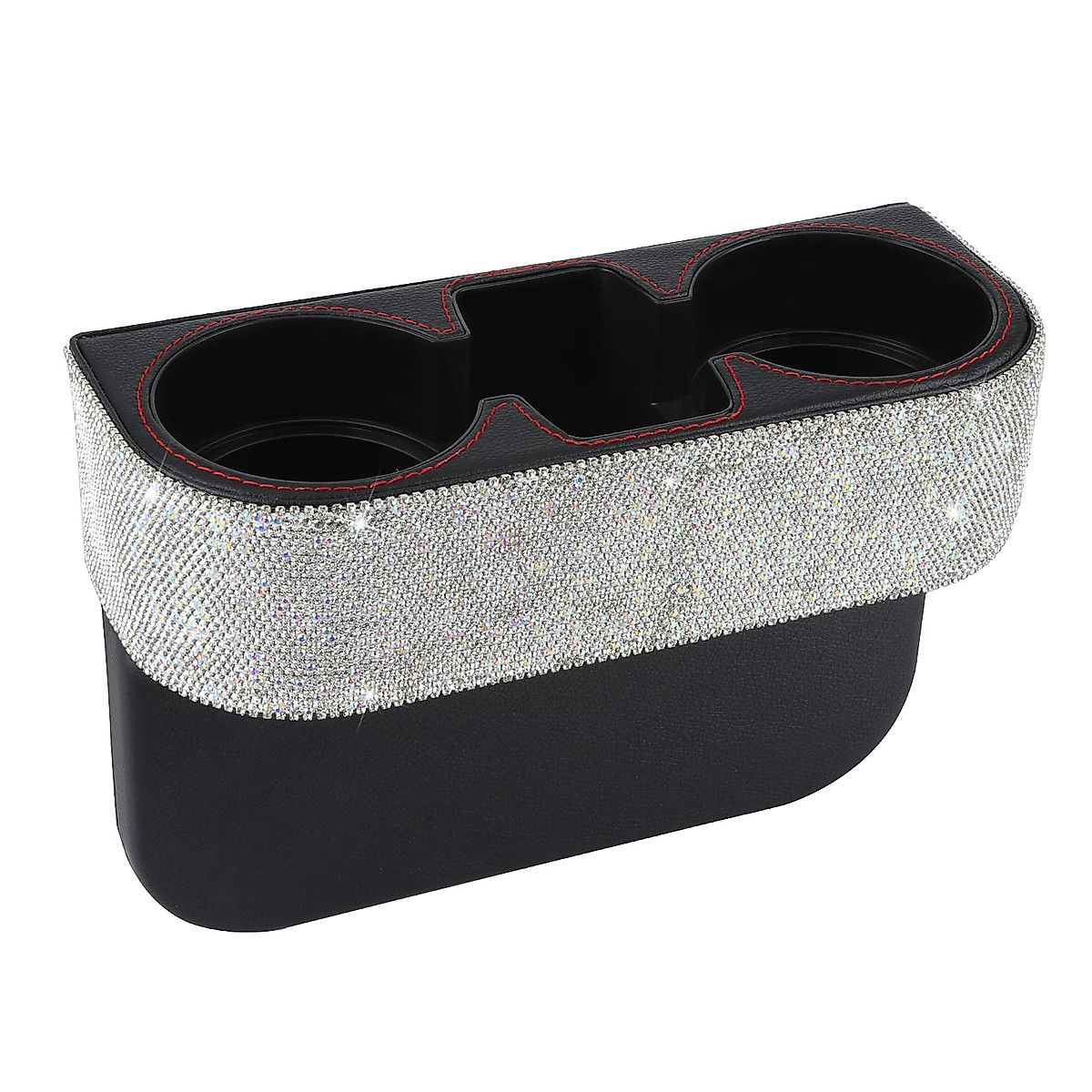 Drink Holder Console Side Pocket,Auto Front Seat Organizer Car Console and Seat Gap Cup/Mobile Phone Holder Storage Box,Large Capacity with 3 Cup Holders,1 - Pack