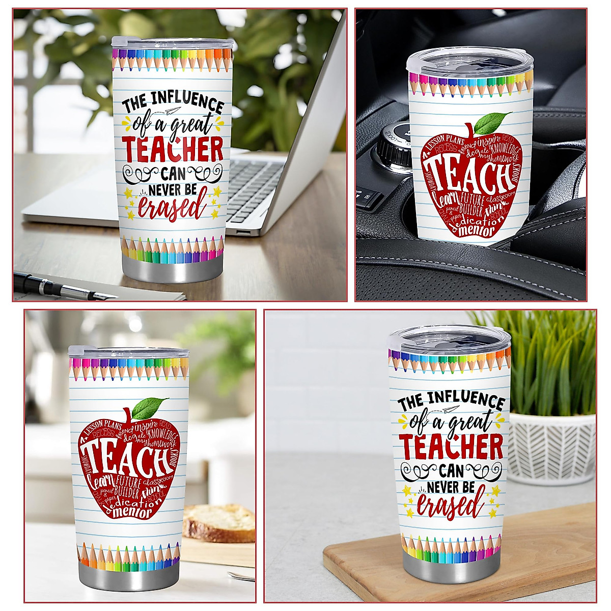 TEEZWONDER Teacher Appreciation Gifts for Women - 20 Oz Stainless Steel Insulated Coffee Tumbler With Lid - Teachers Day Graduation Appreciation Week Birthday Thank You Gifts for Teachers Women