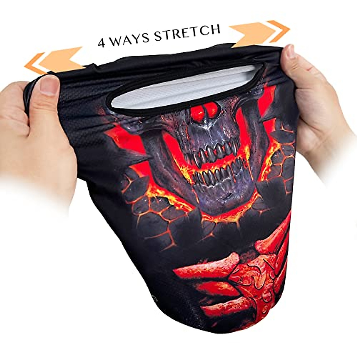 Obacle Balaclava Face Mask Men Women Ski Hunting Cycling (Skull Fire Face)