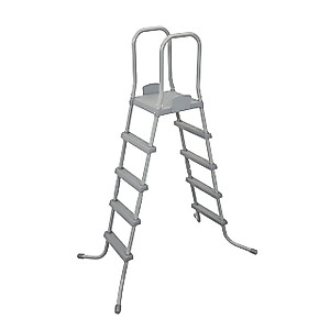 Bestway Flowclear Above Ground Swimming Pool Ladder 52” | Corrosion-Resistant Metal Frame with Heavy Duty Plastic Steps