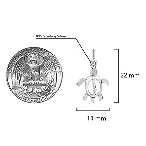 AeraVida Adorable Tiny Sea Turtle .925 Sterling Silver Pendant/Charm |925 Silver Turtle Pendant| Unisex Pendants | Sea Turtle Pendant | Tiny Pendants for Women