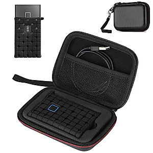 ProCase Hard Carrying Case Compatible for Samsung T7 / T7 Touch Portable SSD with Silicone Cover, Shockproof Storage Travel Organizer for T7 Touch Portable 500GB 1TB 2TB USB Solid State Drives -Black