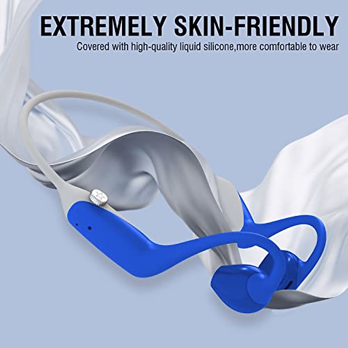 CelsusSound Bone Conduction Headphones with Noise-Canceling MIC, Bluetooth Waterproof Sport Headphone, Open Ear Stereo Headphones up to 10H of Music and Calls, Wireless Headset for Running and Workout