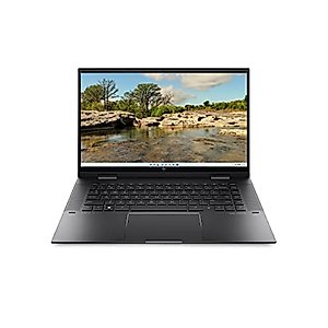 HP ENVY x360 Convertible-Laptop, AMD Ryzen 5 5625U, 8 GB-RAM, 512 GB SSD, 15.6' FHD Touchscreen, Windows 11 Home, HP Fast Charge, Camera-Cover, Mute Button & Fingerprint Reader (15-eu1010nr, 2022)