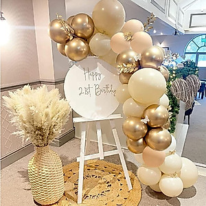 Blush Gold Beige Neutral Balloons, 50pcs 12 inch Neutral Balloons Blush Gold Beige Latex Balloons for Birthday Wedding Baby Shower Bride Party Decoration