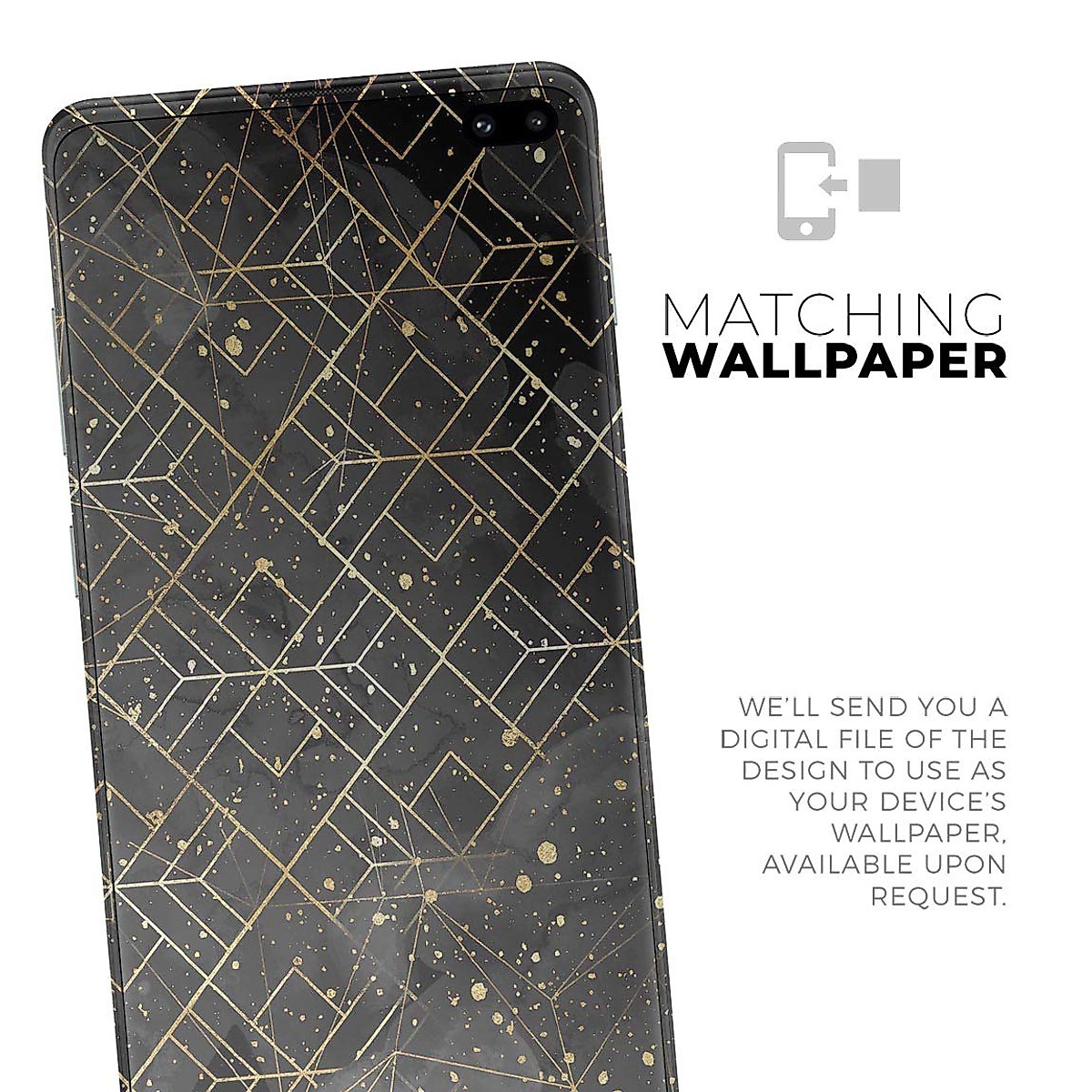 DesignSkinz Karamfila Watercolor & Gold V9 Protective Vinyl Decal Wrap Skin Cover Compatible with The Samsung Galaxy S20 (Screen Trim & Back Glass Skin)