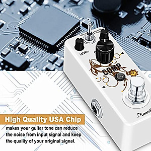 Amuzik Guitar Compressor Effect Pedal Analog Vintage Ultimate Compression 2 Modes Comp Effect Pedals for Electric Guitar True Bypass