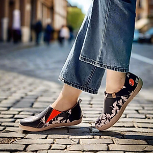 UIN Women's Walking Travel Shoes Slip On Microfiber Leather Casual Loafers Lightweight Comfort Fashion Sneaker Crane in Dark (9)