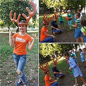 2 Sets Inflatable Reindeer Antler Ring Toss Game,Reindeer Antler Throwing Games, Family Interactive Christmas Party Games, Children's, Suitable for Outdoor and Indoor Christmas Family Games