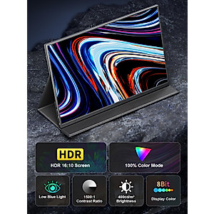 MAGICRAVEN 4K Portable Monitor, 14.5" IPS Laptop Screen, Slim Lightweight 1500:1 Dual USB C HDMI Gaming Display with Speakers, Travel Monitor for PC Phone PS5/4 Xbox Switch