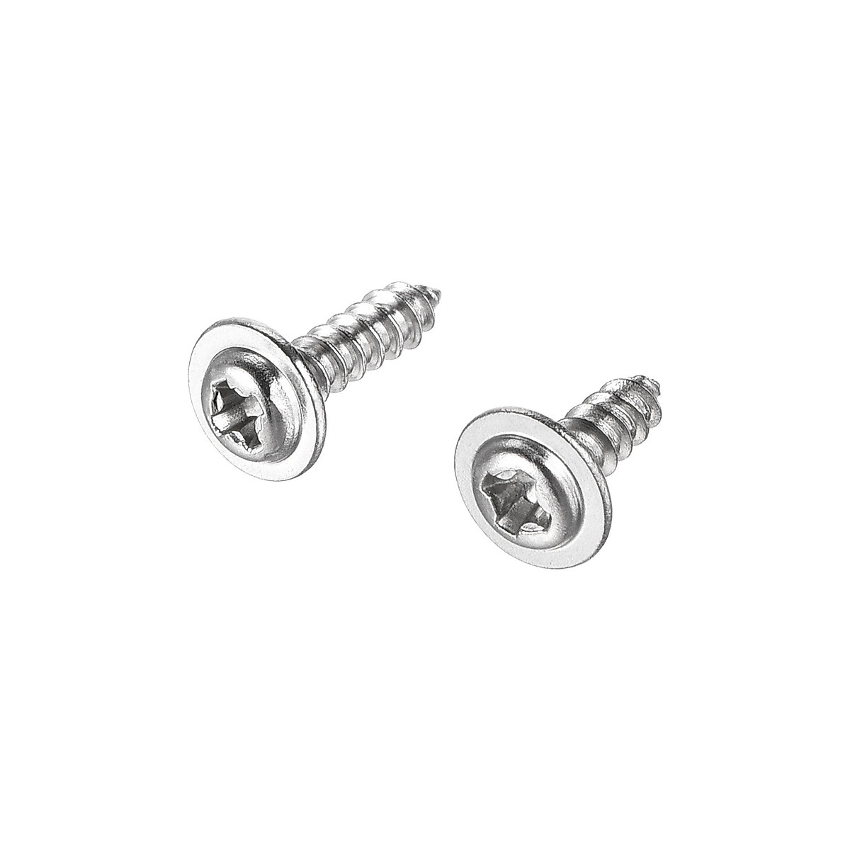 uxcell 2x8mm Self Tapping Screws Phillips Pan Head with Washer Screw 304 Stainless Steel Fasteners Bolts 50Pcs 2x6mm 50Pcs
