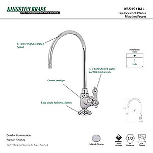 Kingston Brass KS5191BAL Heirloom Single-Handle Water Filtration Faucet, Polished Chrome