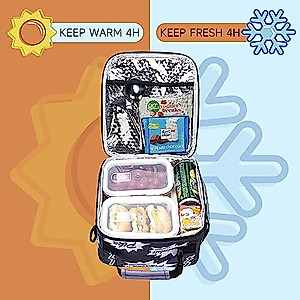 RAPCFEAW Insulated Lunch Bag Kids Lunch Box for Men Women Boys Girls Lunch Boxes for School Play Picnic 10.6x8.8x4.3 Inch