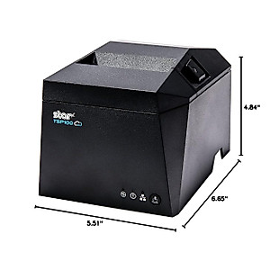 Star Micronics TSP143IVUW Wi-Fi (WLAN)/USB-C/Ethernet (LAN) Thermal Receipt Printer with CloudPRNT, Cutter, and Internal Power Supply - Gray