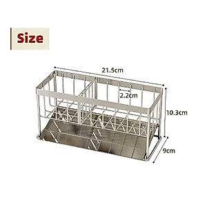 Athena’s Home & Decor - Stainless Steel Sink Caddy Kitchen Sink Organizer - Adjustable Partition Kitchen Sponge Holder for Sink - Quick Draining Tray Dish Sponge Holder