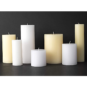 Tag 100066 3-Inch by 8-Inch Unscented Long Burning Pillar Candle, White