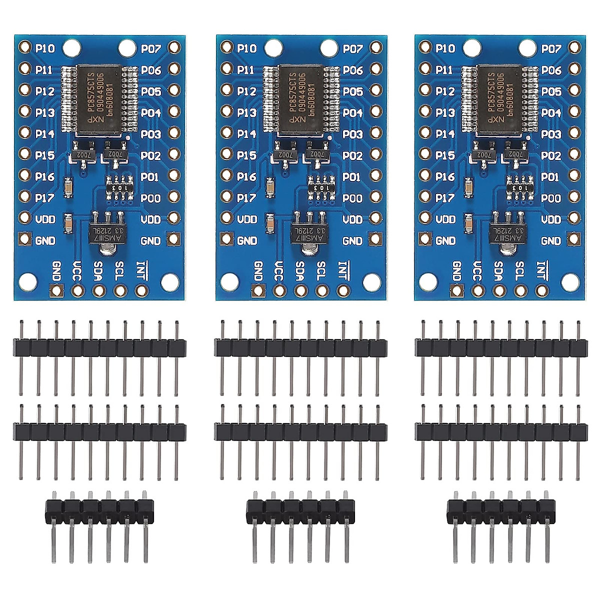 ACEIRMC 3pcs PCF8575 IO Expander Board Module I2C to 16IO IIC I2C I/O Extension Shield Module 16 bit SMBus I/O Ports for Arduino R3 (3pcs)