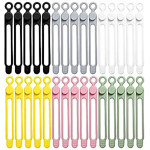 30 Pcs Reusable Cord Organizer Ties, Silicone Straps Cable Ties, Multipurpose Elastic Cord Organizer For Bundling And Fastening Cable Cords Wires