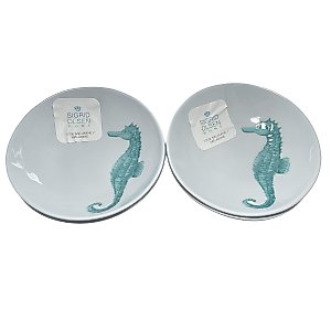 Sigrid Olsen Home Seahorse Bowl Set 4 Pieces Blue Green Turquoise 100 Percent Melamine Ocean Nautical, Blue, Green, Turquoise