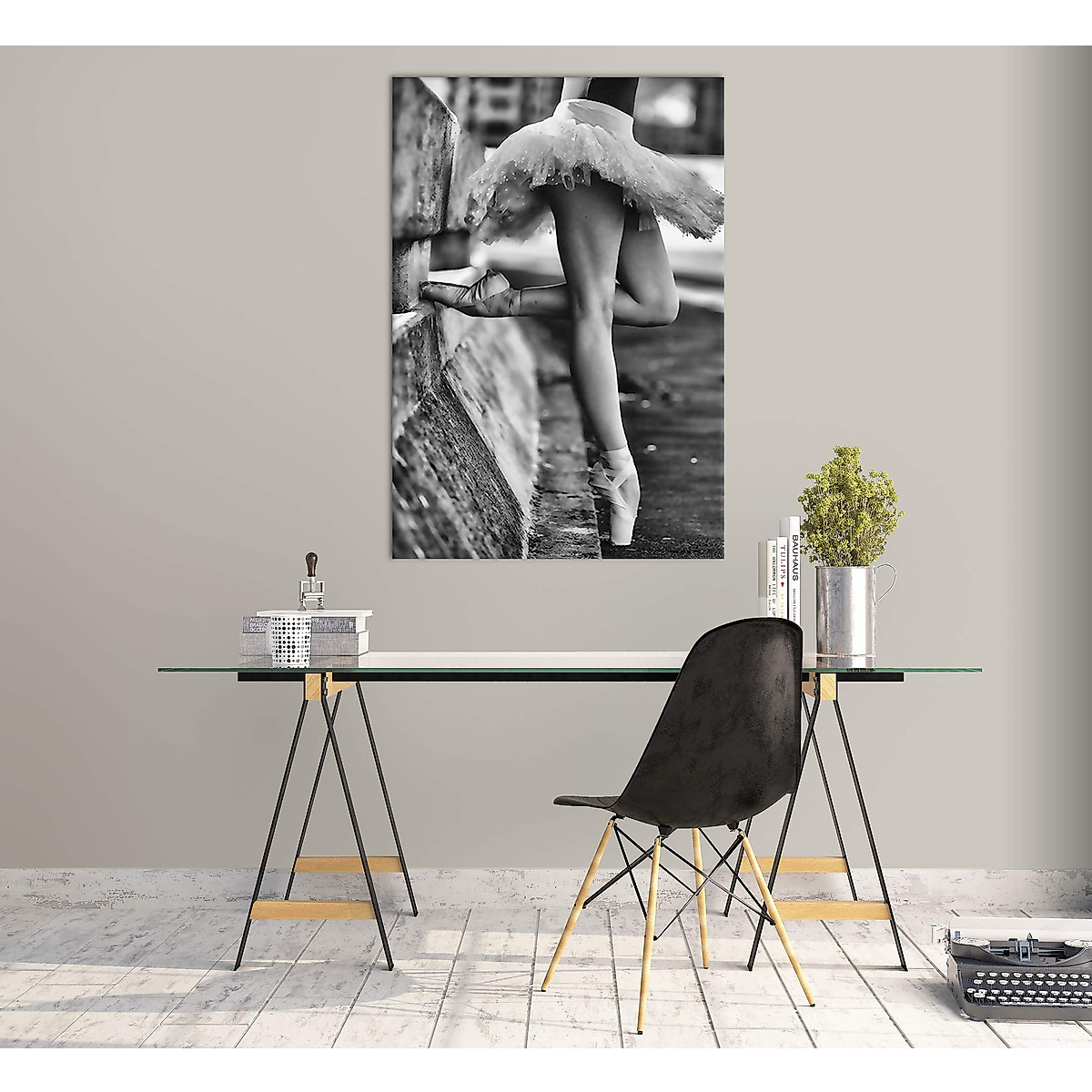 Black and White Ballet Dance Girl Wall Art Decor Canvas Painting Kitchen Prints Pictures for Home Living Dining Room