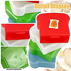 GothaBach 4 Pcs Toast Shape Sandwich Box, Toast Fresh-keeping Container, Food Storage Sandwich Containers for Lunch Prep(4 Colors)