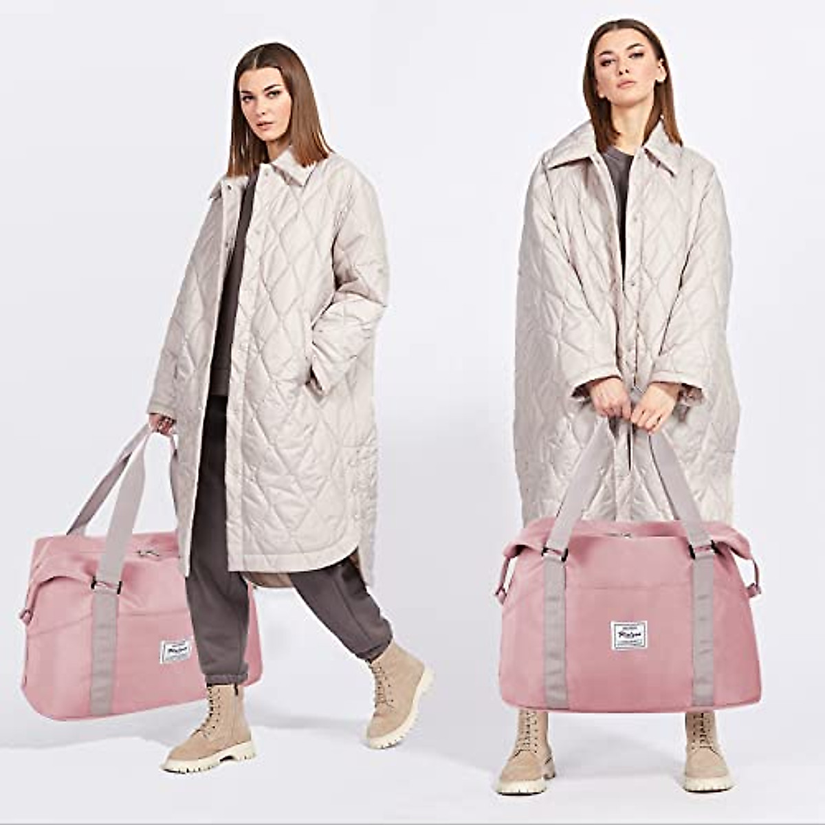 Sport Travel Duffel Bag,Konelia Waterproof Duffel Gym Tote Bag,Weekender Carry on Overnight Bags for Women with Trolley Sleeve Wet Pocket