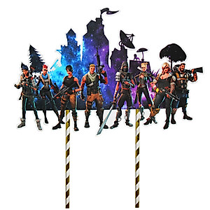 Yurnoet Video Game Birthday Party Supplies for Game Fans, 5Pcs DIY Cake Decorations Topper