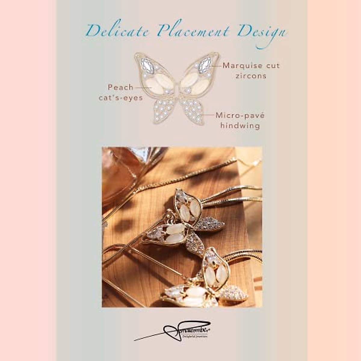 Sonateomber Long Gold Rhinestone Butterfly Threader Chain Dangle Tassel Earrings for Women – Cubic Zirconia Drop Chandelier Fringe Waterfall Dangling Jewelry Gift