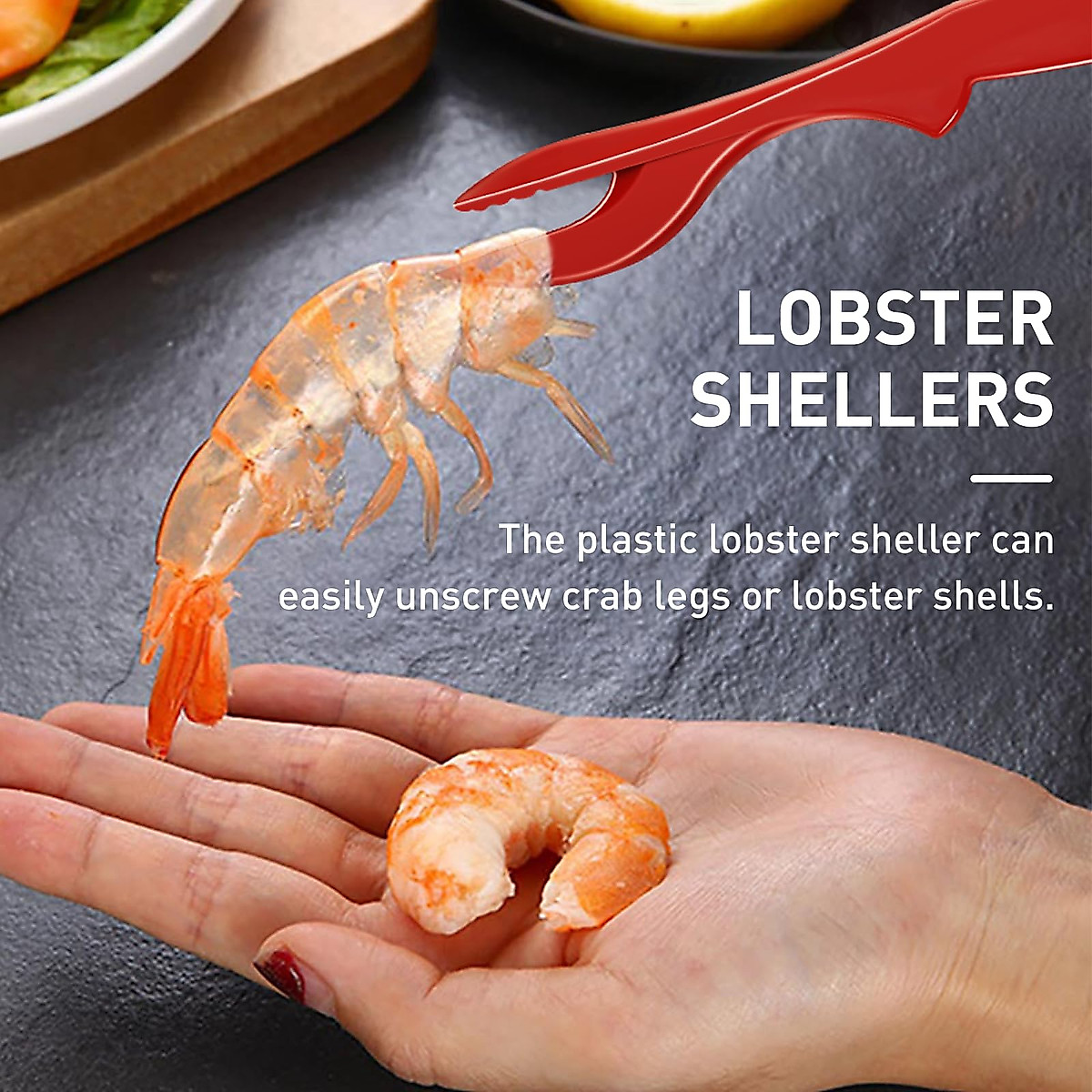 CasaCulina 10 Pcs Seafood Tools Set Includes Crab Lobster Crackers, Stainless Steel Crab Forks/Picks, Lobster Shellers and Seafood Scissors, Nut Cracker Set for Crab Leg Crackers Tool