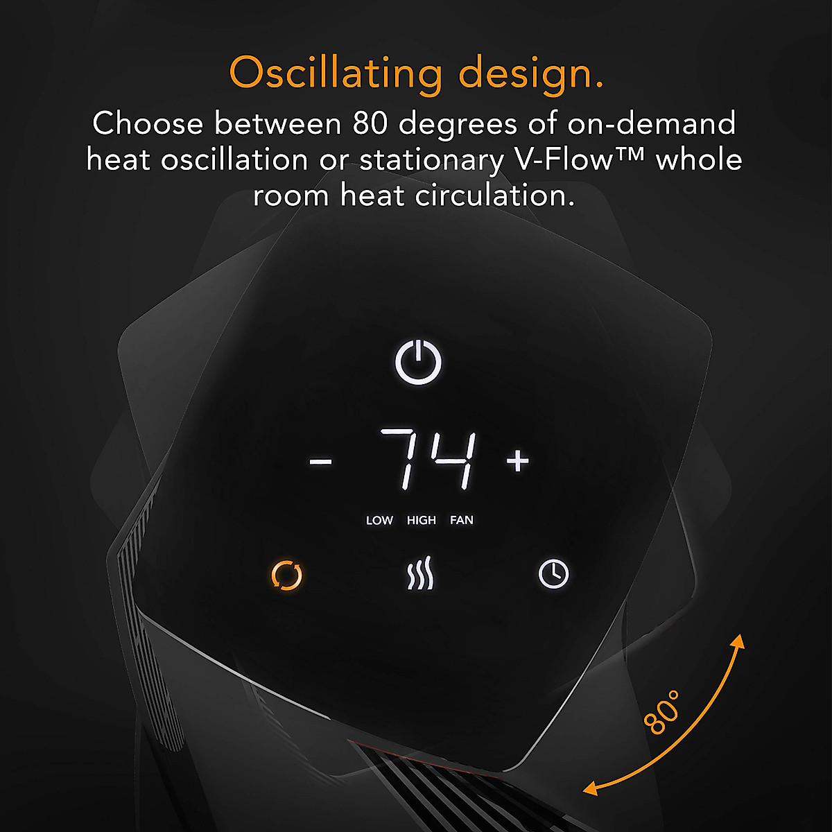 Vornado AVH2 Advanced Whole Room Heater with Automatic Climate Control, Timer, Fan Only Option, Black & OSCTH1 Oscillating Tower Heater