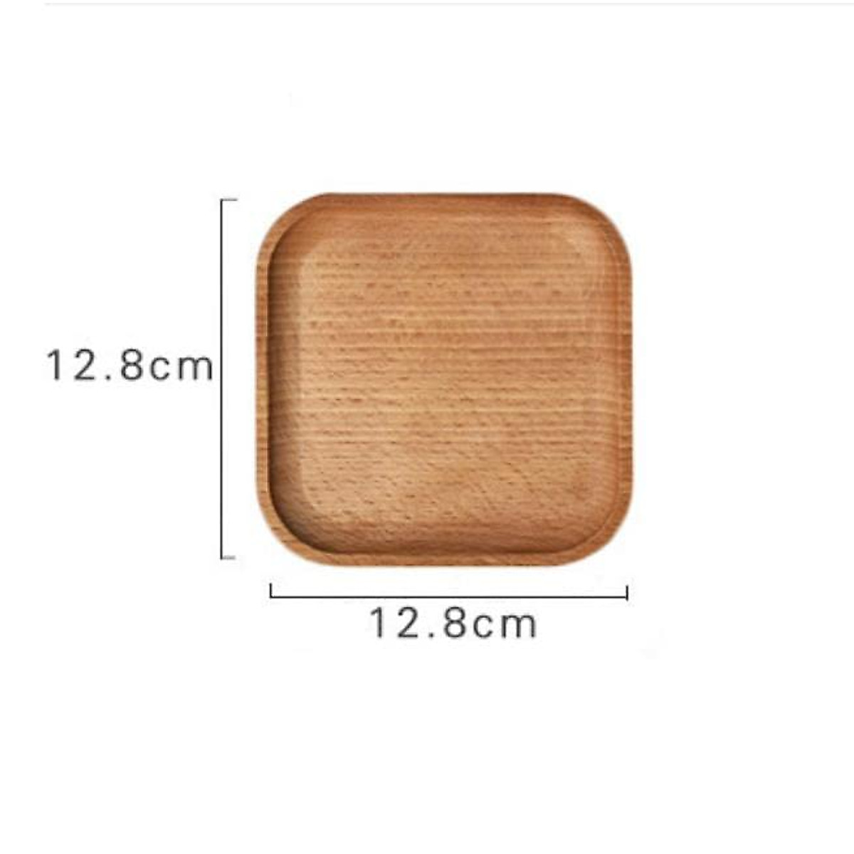 Set of 2 Square Decorative Tray 5''X5'' Tableware Serving Tray for Cake Coffee Tea Jewellery Key Coin Storage Natural Wood Dessert Tray, Wooden Cheese Plate