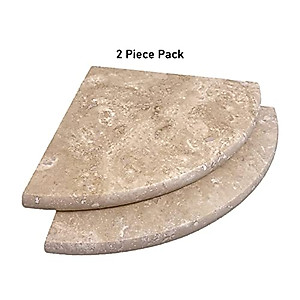 Premium Quality Durango Cream Filled and Honed Ivory Light Travertine Corner Shelf 9'' (2)