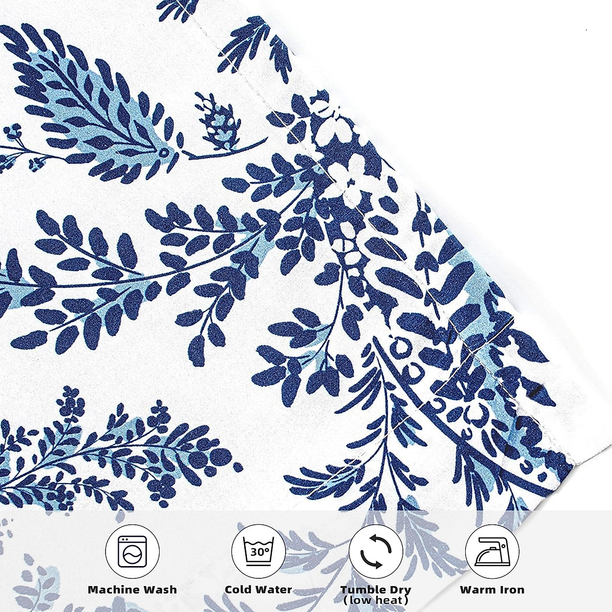 DriftAway Isla Paisley Floral Pattern Blackout Thermal Insulated Window Curtain Valance Rod Pocket 52 Inch by 18 Inch Plus 2 Inch Header Navy