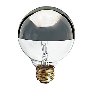 (6 Pack) Satco S3862 120-Volt 60-Watt G25 Medium Base Light Bulb, Silver Crown