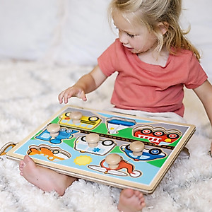 Melissa & Doug Vehicles Jumbo Knob Wooden Puzzle (8 pcs)