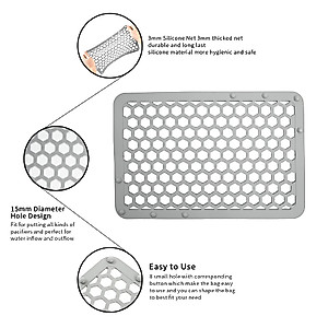 REVEX Baby Bottles Dishwasher Bag,11.8" x 7.9"Large Silicone Dishwasher Bag for Small Items, Suitable for Bottle Accessories and Pacifier. (Grey)