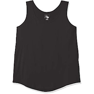 JUST MY SIZE womens Shirt-tail tank top and cami shirts, Black, 2X US