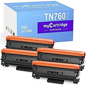 myCartridge SUPCOLOR Compatible Toner Cartridge Replacement for Brother TN760 TN 760 TN730 TN 730 to use with DCP-L2550DW HLL2390DW HLL2395DW HL-L2370DW MFC-L2710DW MFC-L2730DW Printer ( 4 Black)