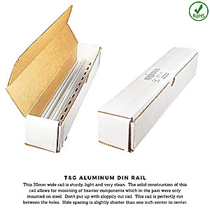ICI T&G 2 Pieces DIN Rail Slotted Aluminum RoHS 12" Inches Long 35mm Wide 7.5mm High
