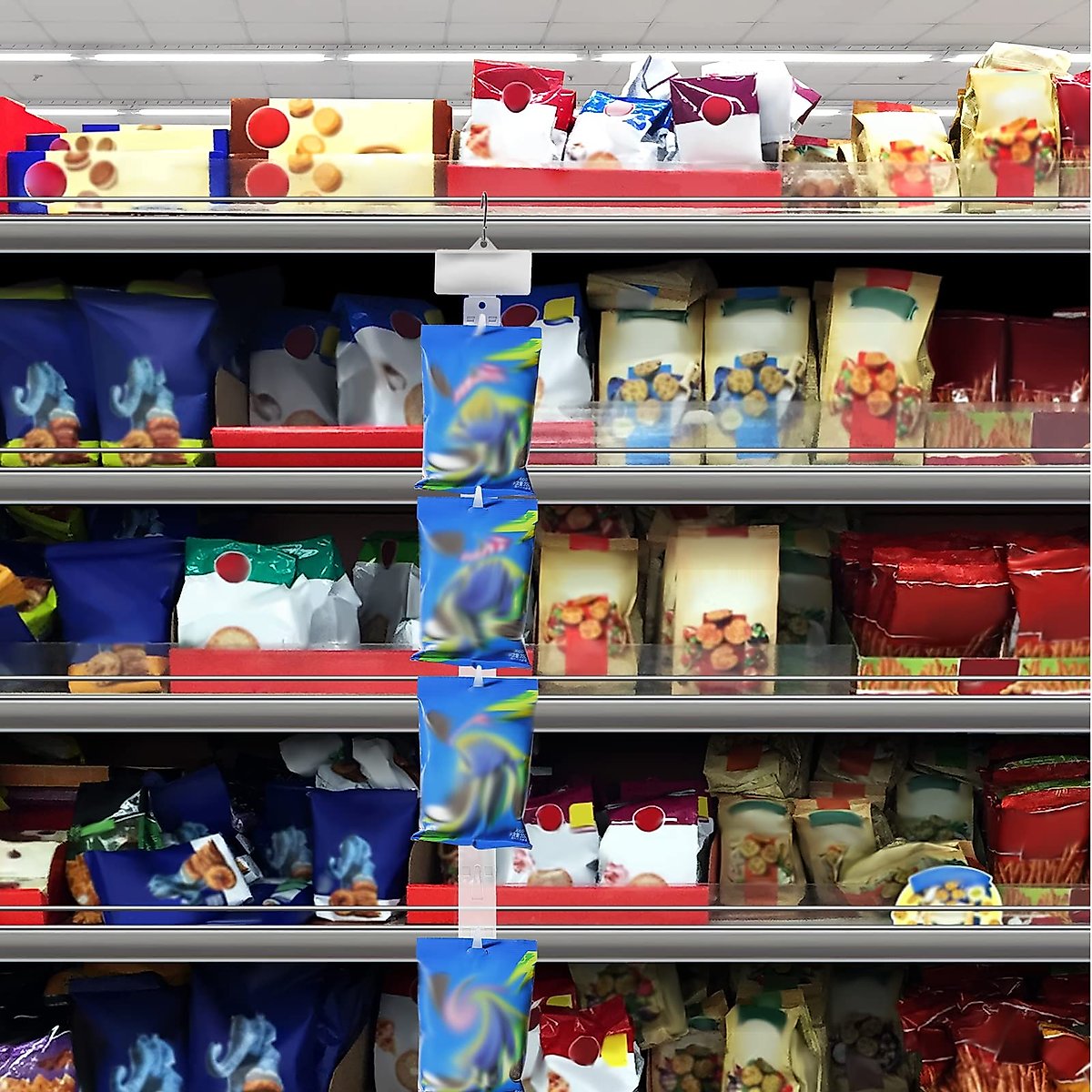 10 Pieces Station Hanging Merchandise Strips with Hooks, Display Merchandise Strips for Retail Display with Label Header
