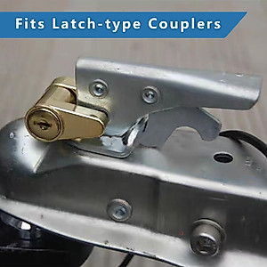 Fogfar 1 PC Auto Trailer Lock, 1/4In in Diameter, Hook Connector Small Trailer Lock for Tow Boat RV Truck Car's Coupler 3/4 in Span (Gold)